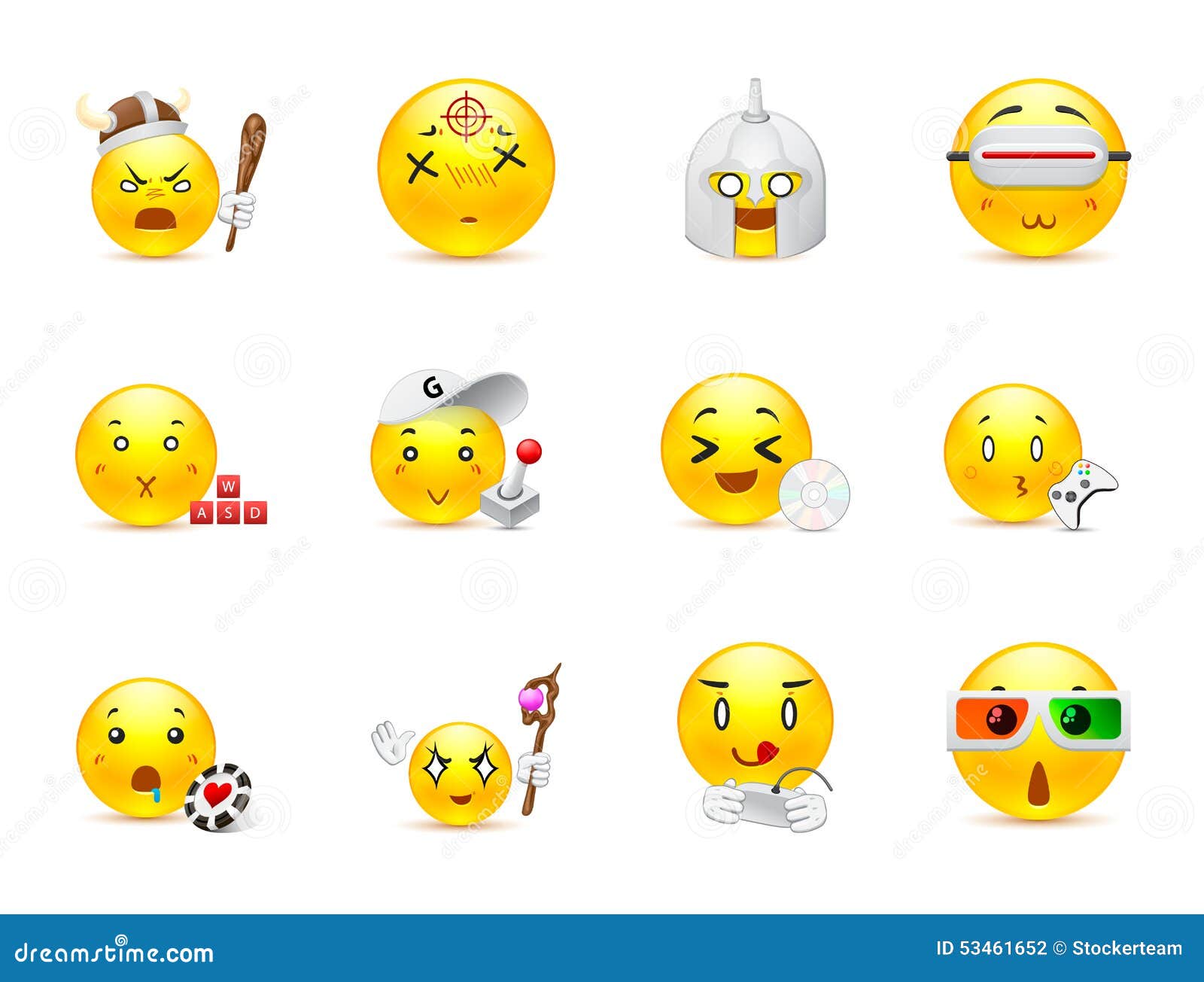 Anime Emoticons, Die Spielen Stock Abbildung - Illustration von ...