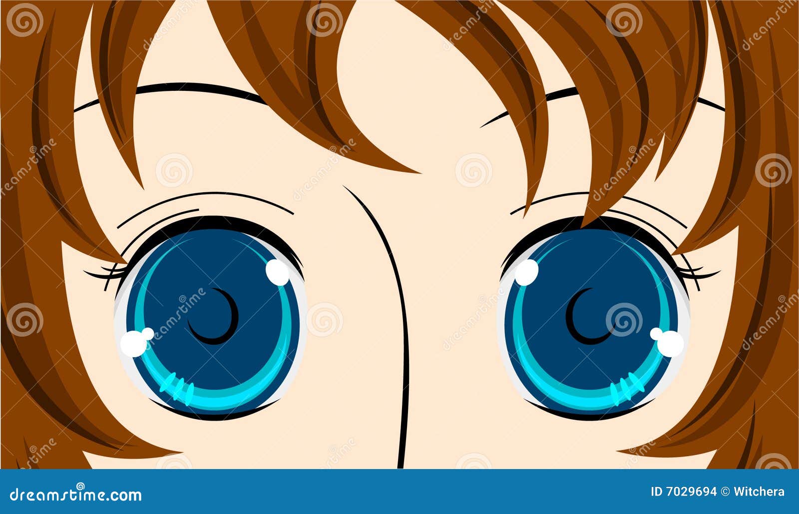 Anime eyes stock illustration. Illustration of hair, human - 7029694