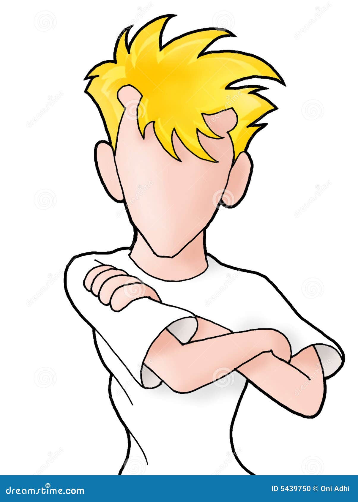 Anime, faceless boy figure stock illustration. Illustration of orange ...