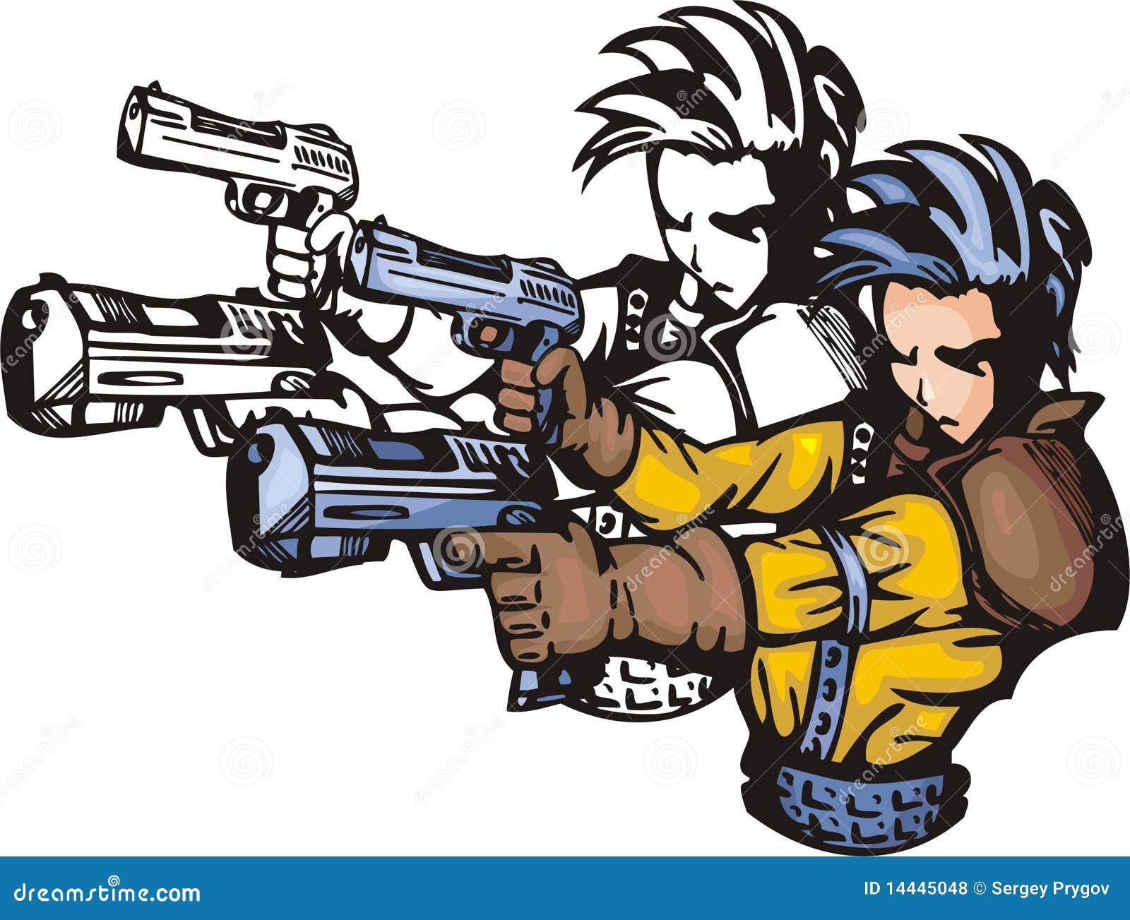 Anime fighters 7. stock vector. Illustration of conflict - 14445048