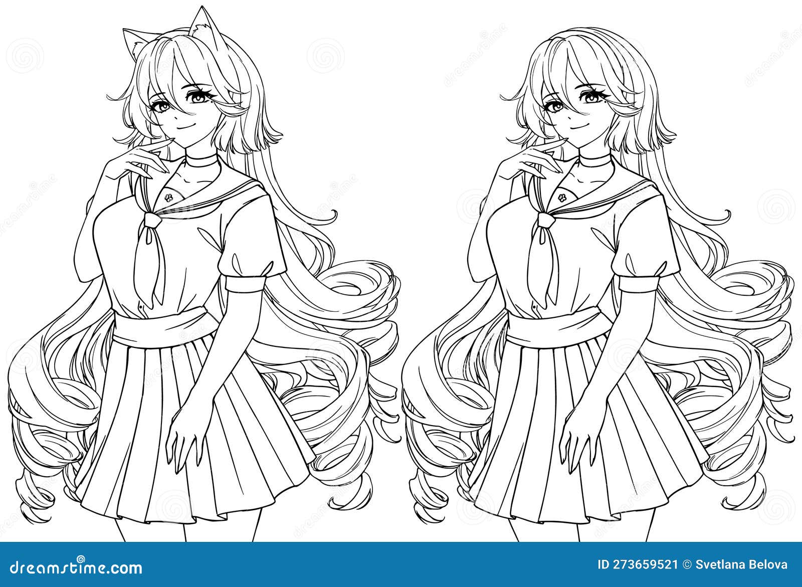 Anime Full Body Manga Visual Novel Npc Sprite Stock Abbildung ...