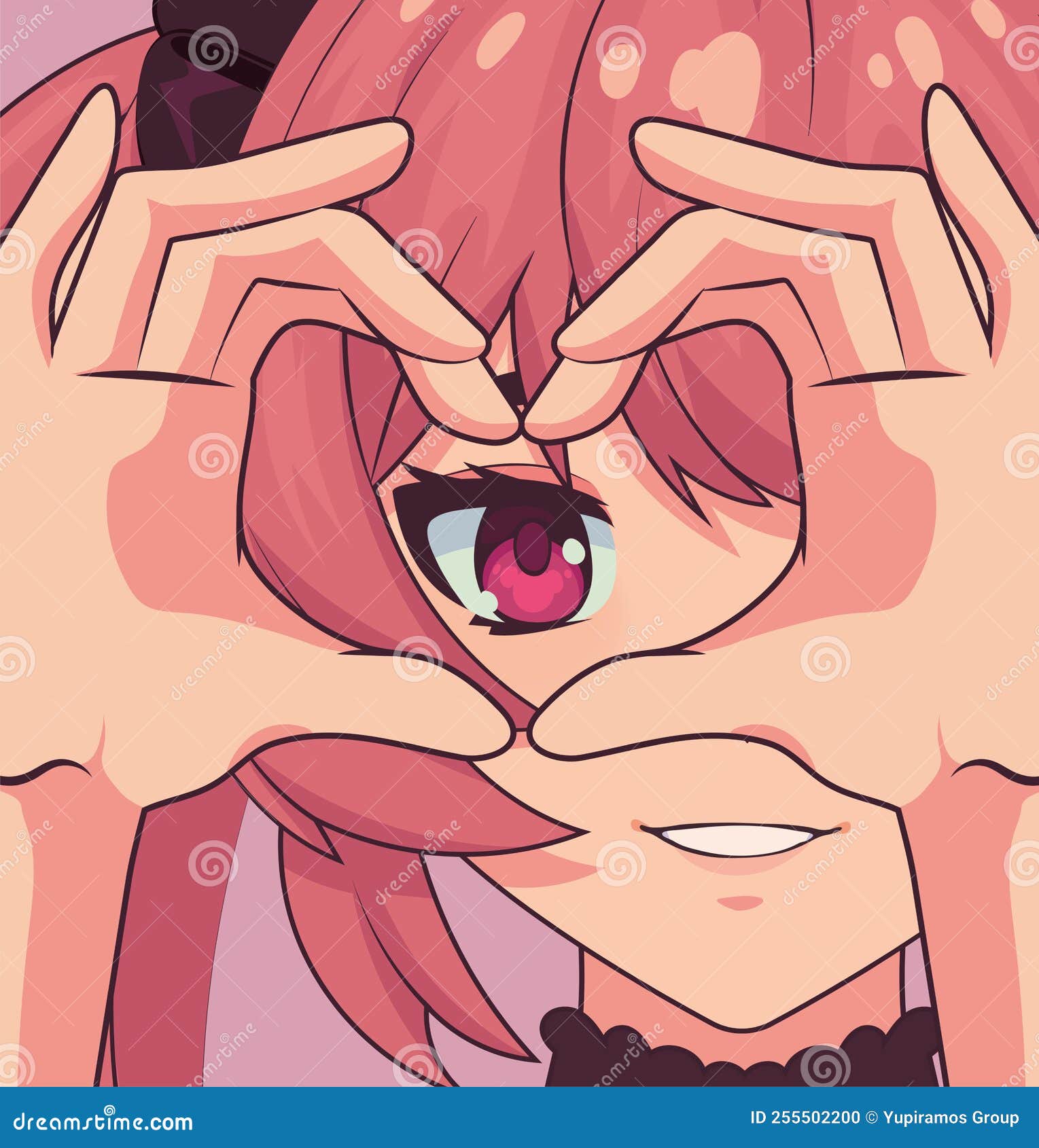 Anime girl face stock vector. Illustration of comic - 255502200