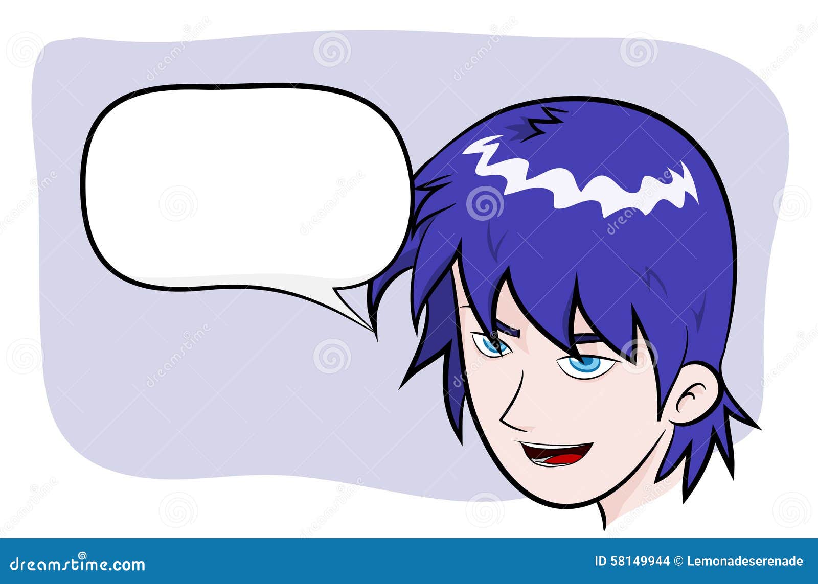 Anime Guy with Text stock vector. Illustration of people - 58149944