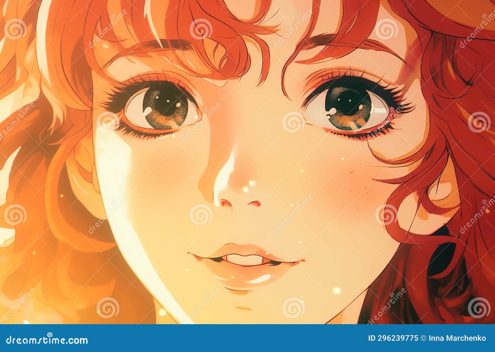 Anime Headshot Character in the Style of Manga Drawing Stock ...