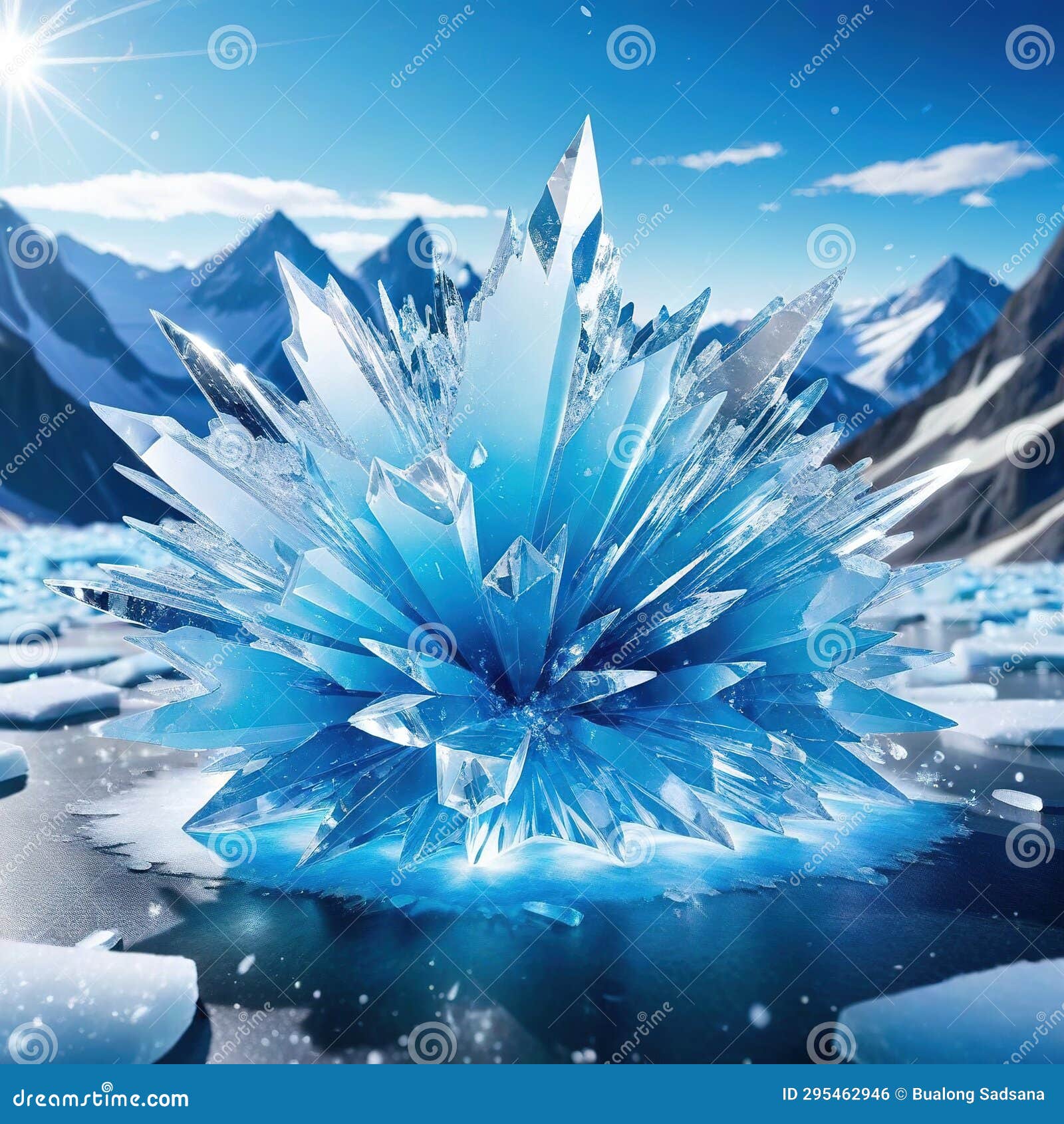 Anime Ice Background Ure Explosion Fragmentation Mashed Royalty-Free ...