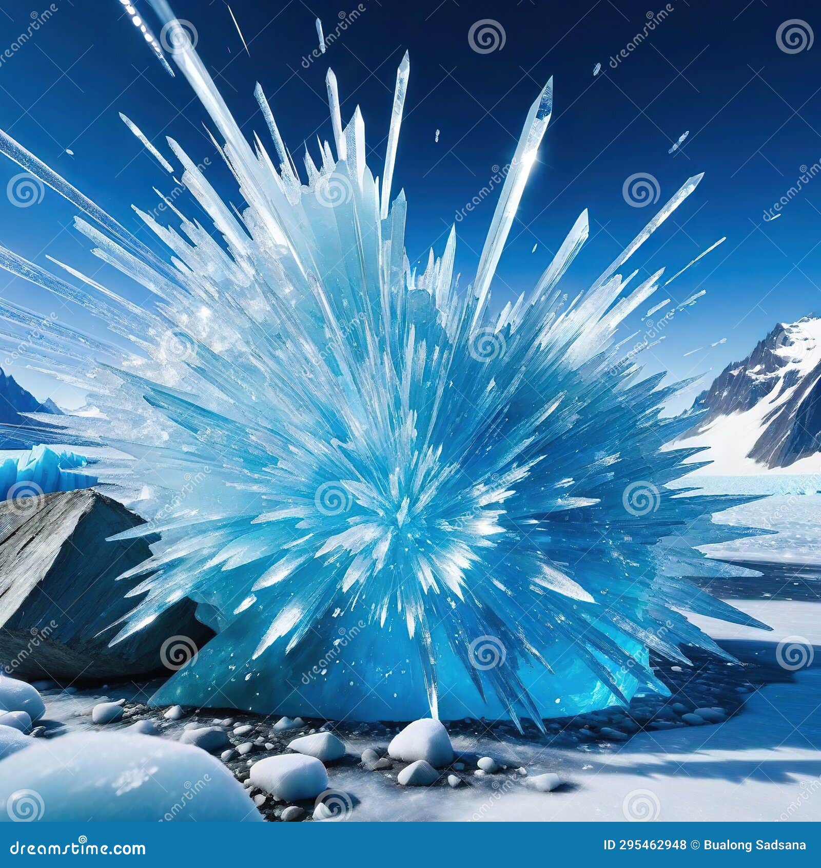 Anime Ice Background Ure Explosion Fragmentation Mashed Stock Illustration Illustration Of