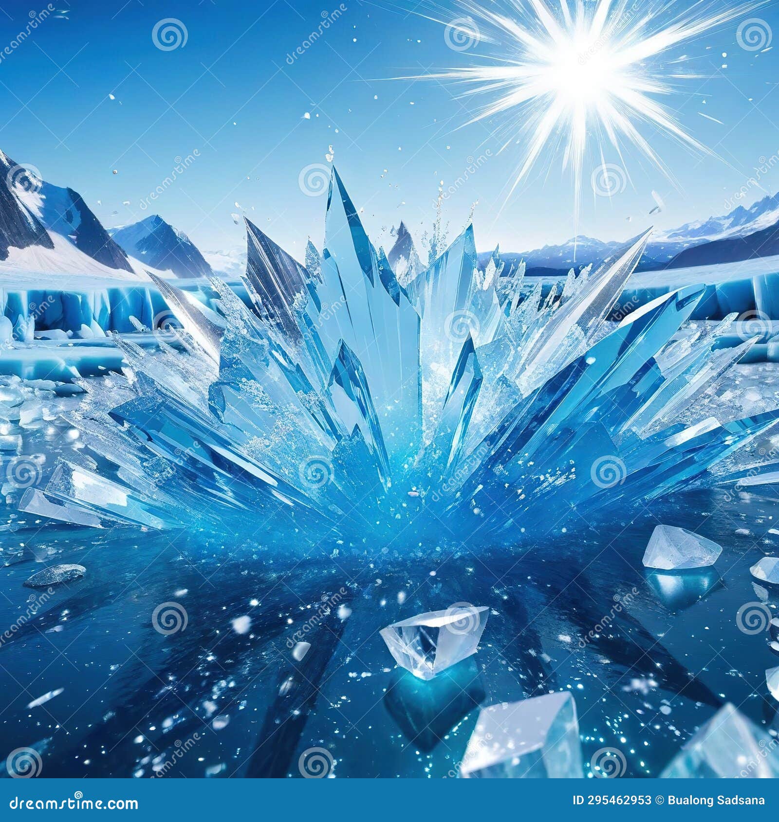 Anime Ice Background Ure Explosion Fragmentation Mashed Stock Illustration Illustration Of
