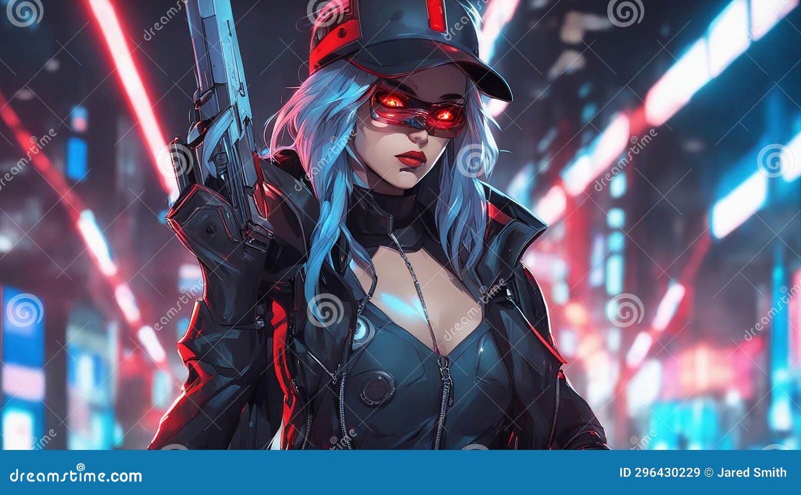 Anime Inspired Cartoon Anime Cool Anime Girl With Long Blue Hair And