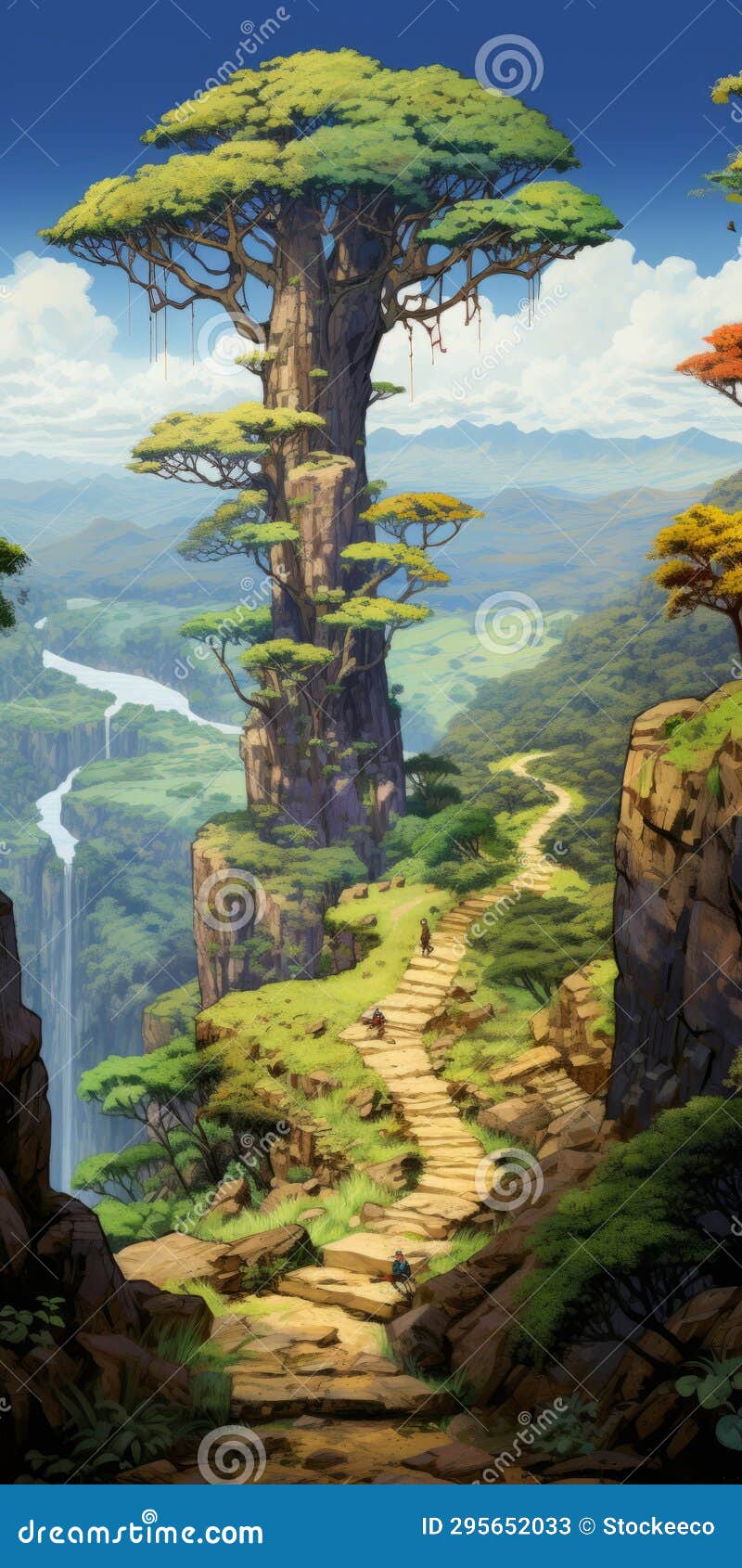 Anime-inspired Mountain Tree Art: a Peculiar Baobab on the Canyon Path ...