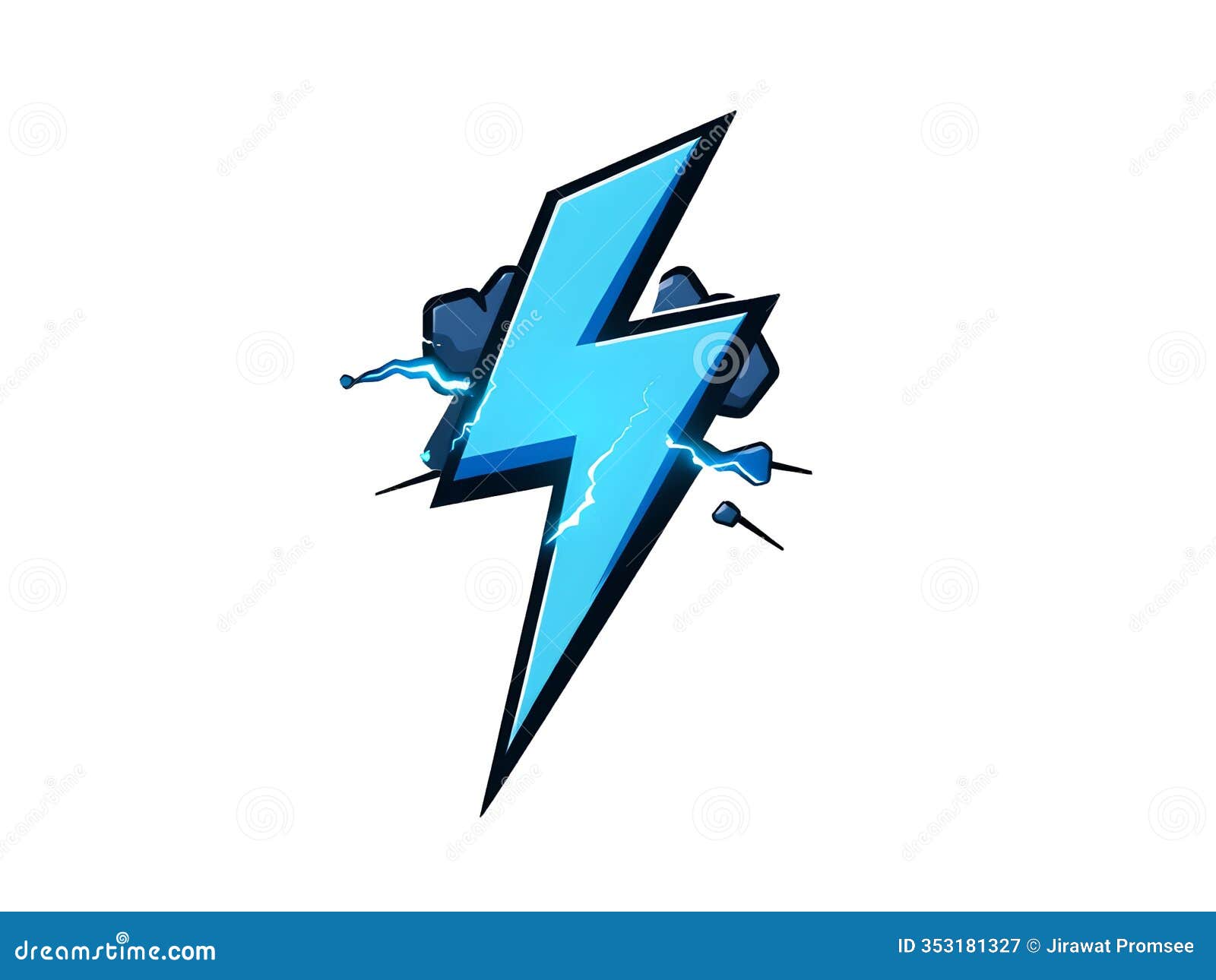 Anime Lightning Bolt Sticker: Electrifying Power Unleashed on White ...