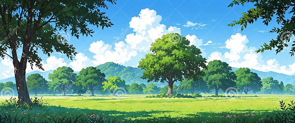 Anime Nature Environment Background Image. Anime Style Stock Photo ...