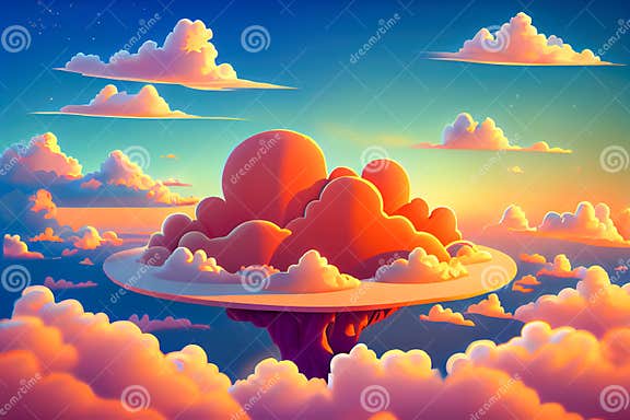 Anime Nuclear Explosion. Generative AI Stock Image - Image of hydrogen ...
