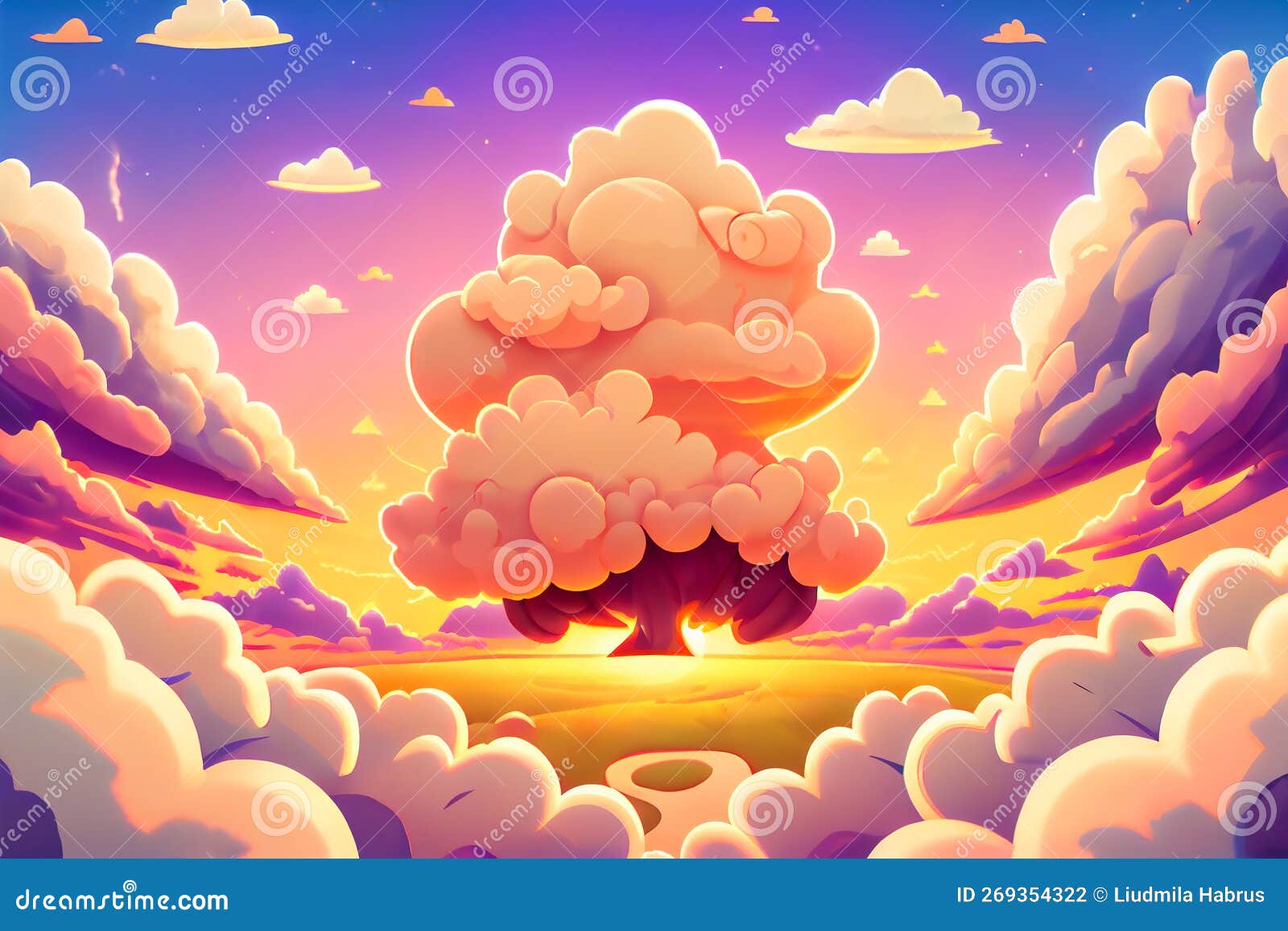 Anime Nuclear Explosion. Generative AI Stock Photo - Image of ...