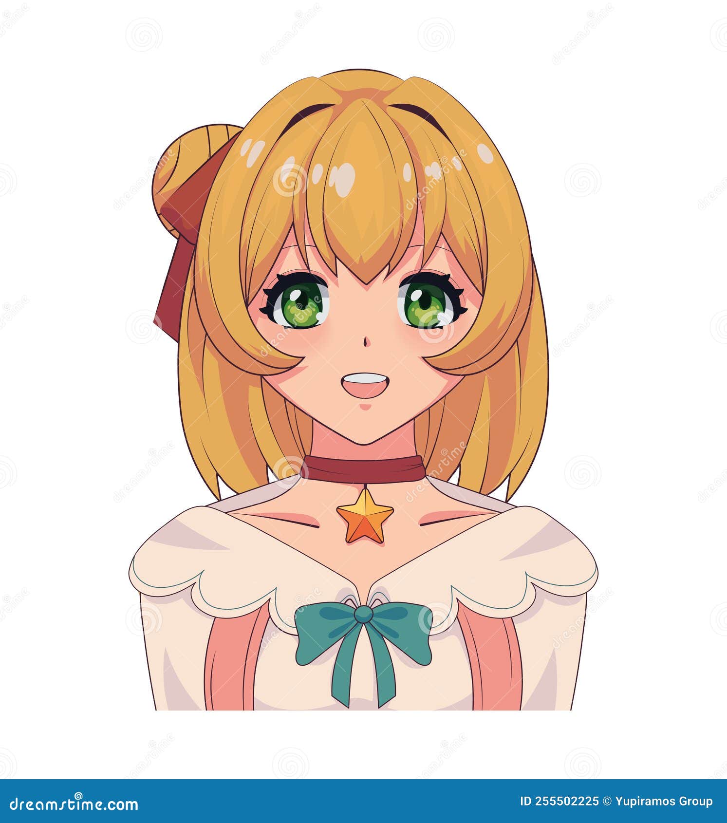 Anime rubia ilustración del vector. Ilustración de aislado - 255502225