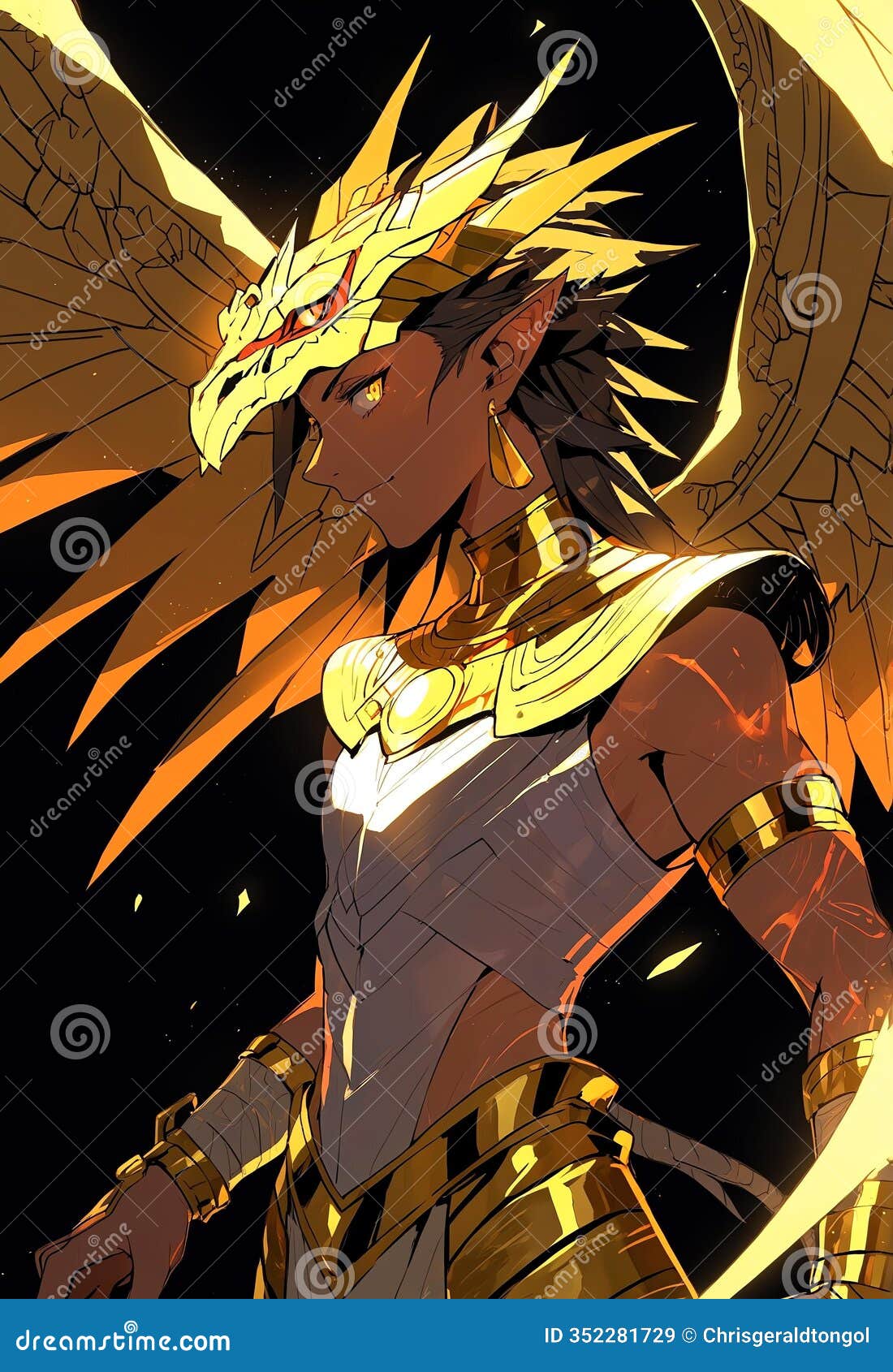 Anime Style Concept Art of the Winged Dragon of Ra Ai Generated Stock ...