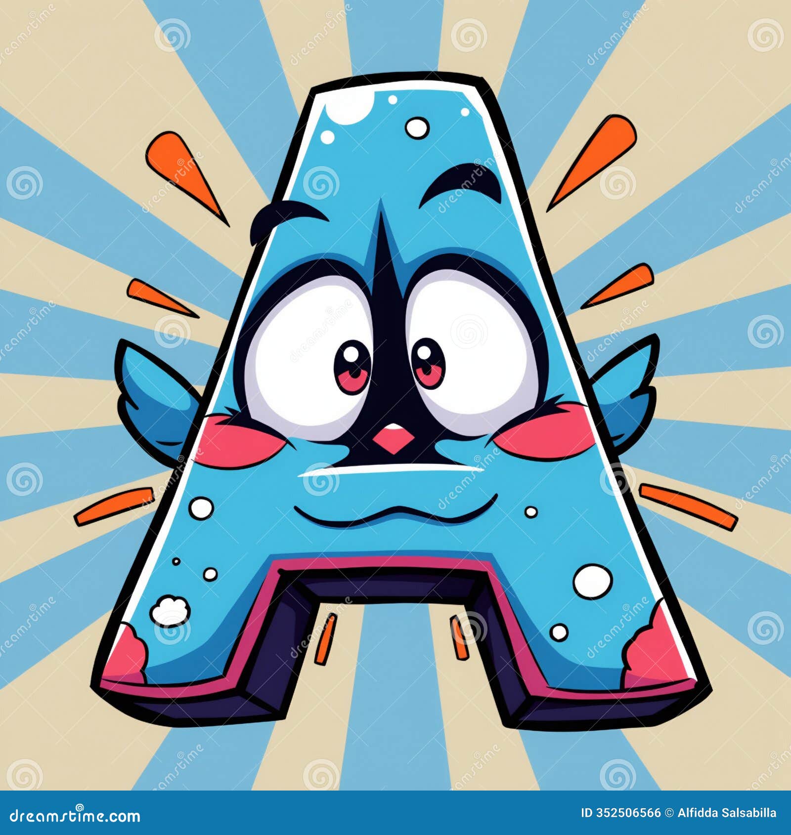 Anime-style Letter a with Expressive Elements Stock Illustration ...
