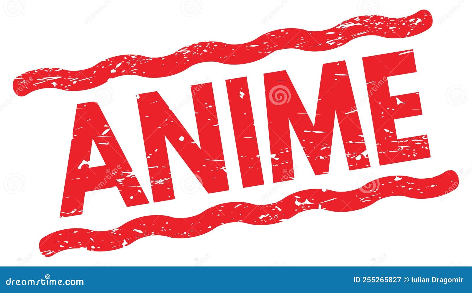 ANIME Text on Red Lines Stamp Sign Stock Illustration - Illustration of ...