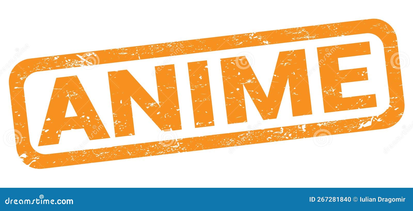 ANIME Text Written on Orange Rectangle Stamp Stock Illustration ...
