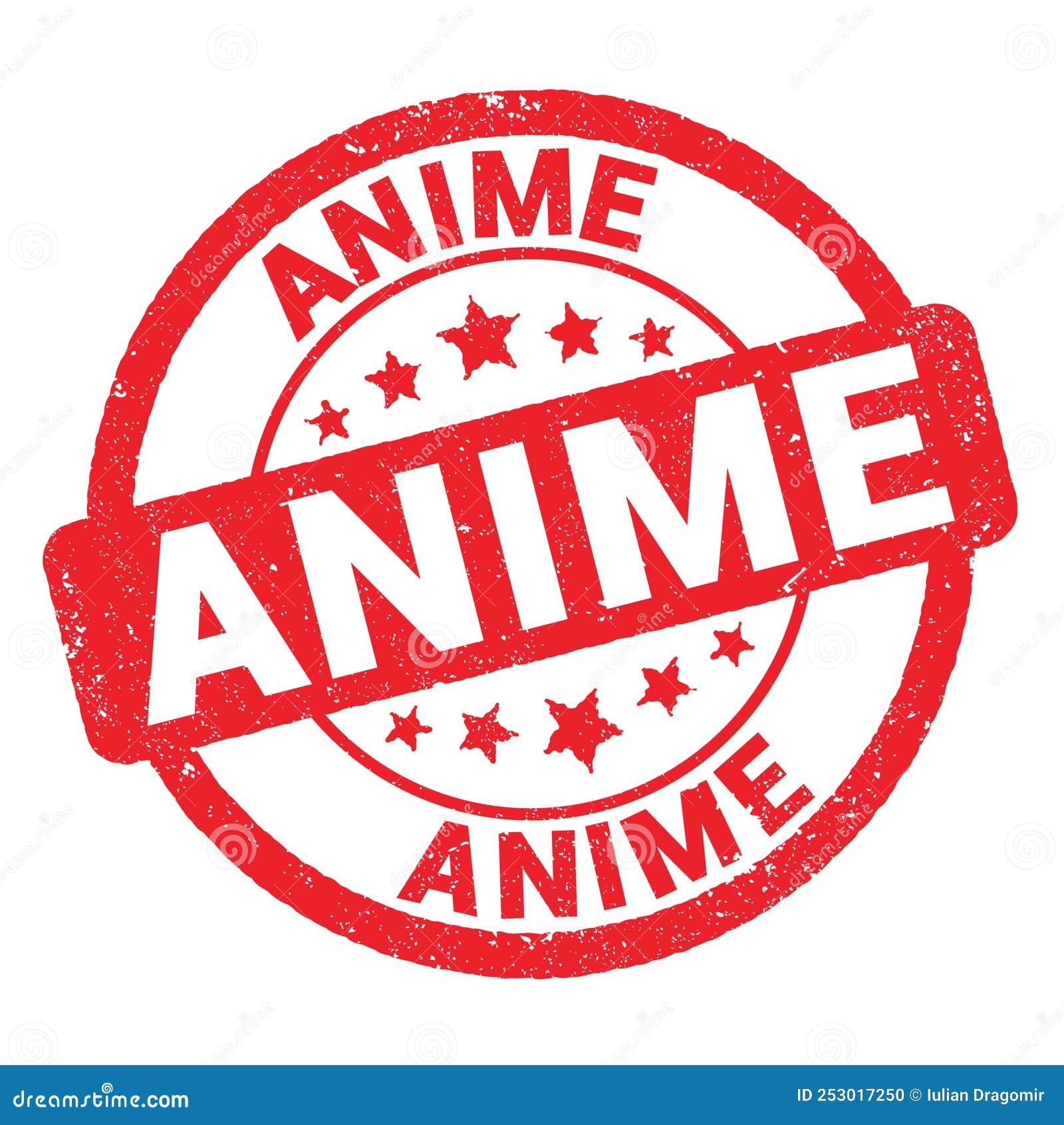 ANIME Text Written on Red Stamp Sign Stock Illustration - Illustration ...