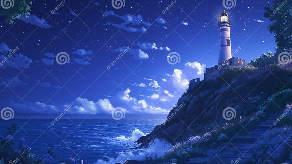 Anime theme for background stock image. Image of shore - 340769647