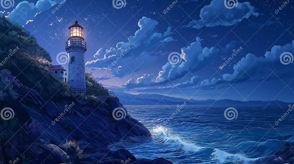 Anime theme for background stock image. Image of beacon - 340769725
