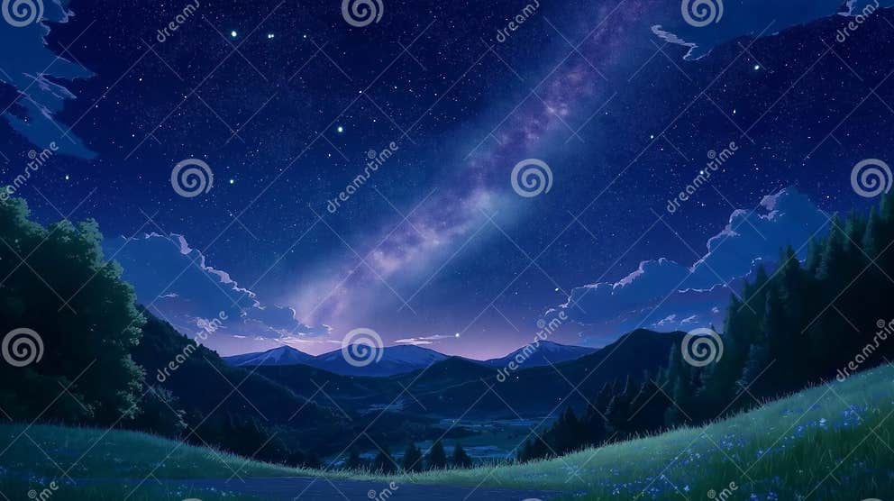 Anime Theme of the Background Stock Photo - Image of cosmos, milky ...