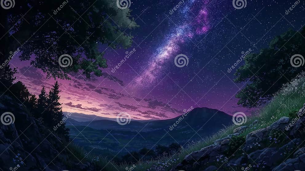 Anime Theme of the Background Stock Image - Image of beautiful, outdoor ...