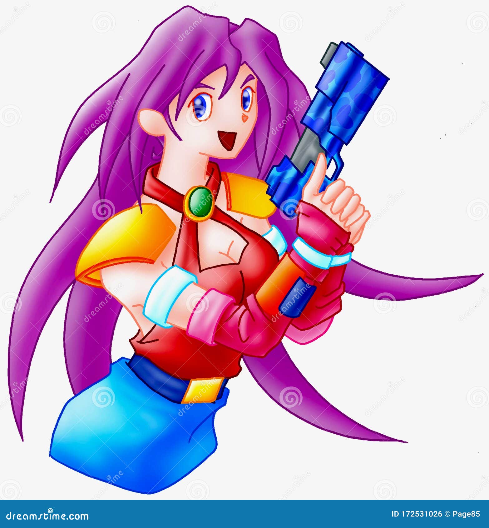 Anime warrior stock illustration. Illustration of drawing - 172531026