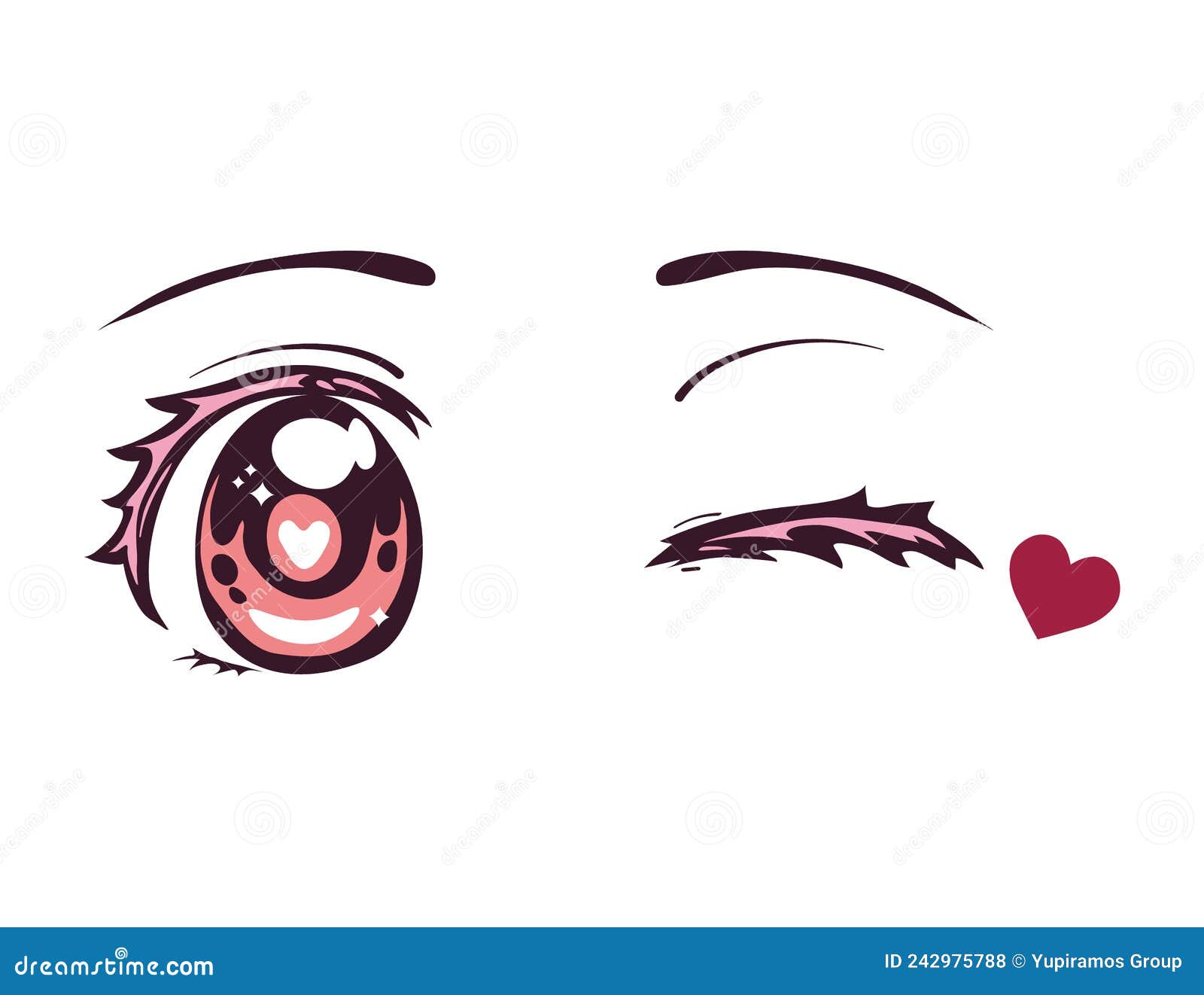 Anime wink eye stock vector. Illustration of funny, kawaii - 242975788