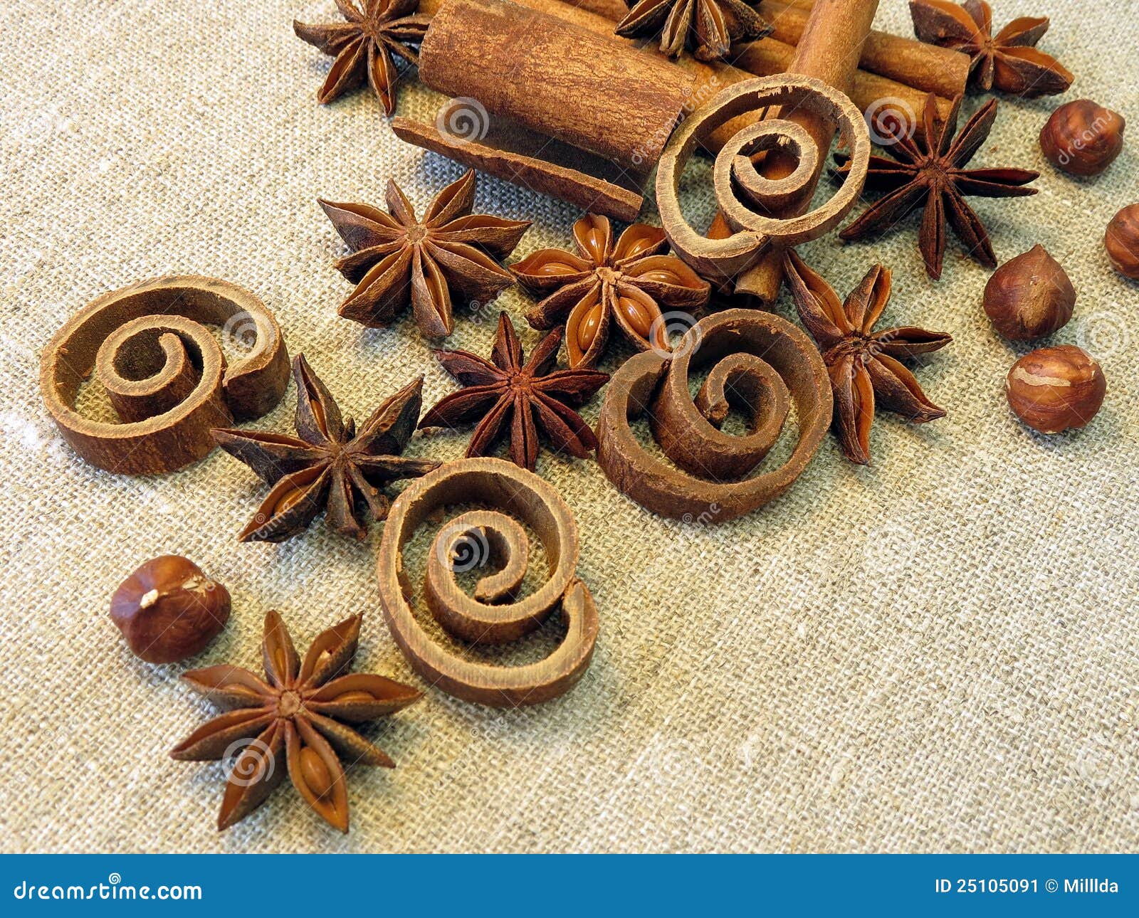 Anis and cinnamon stock image. Image of fabric, cristmas - 25105091