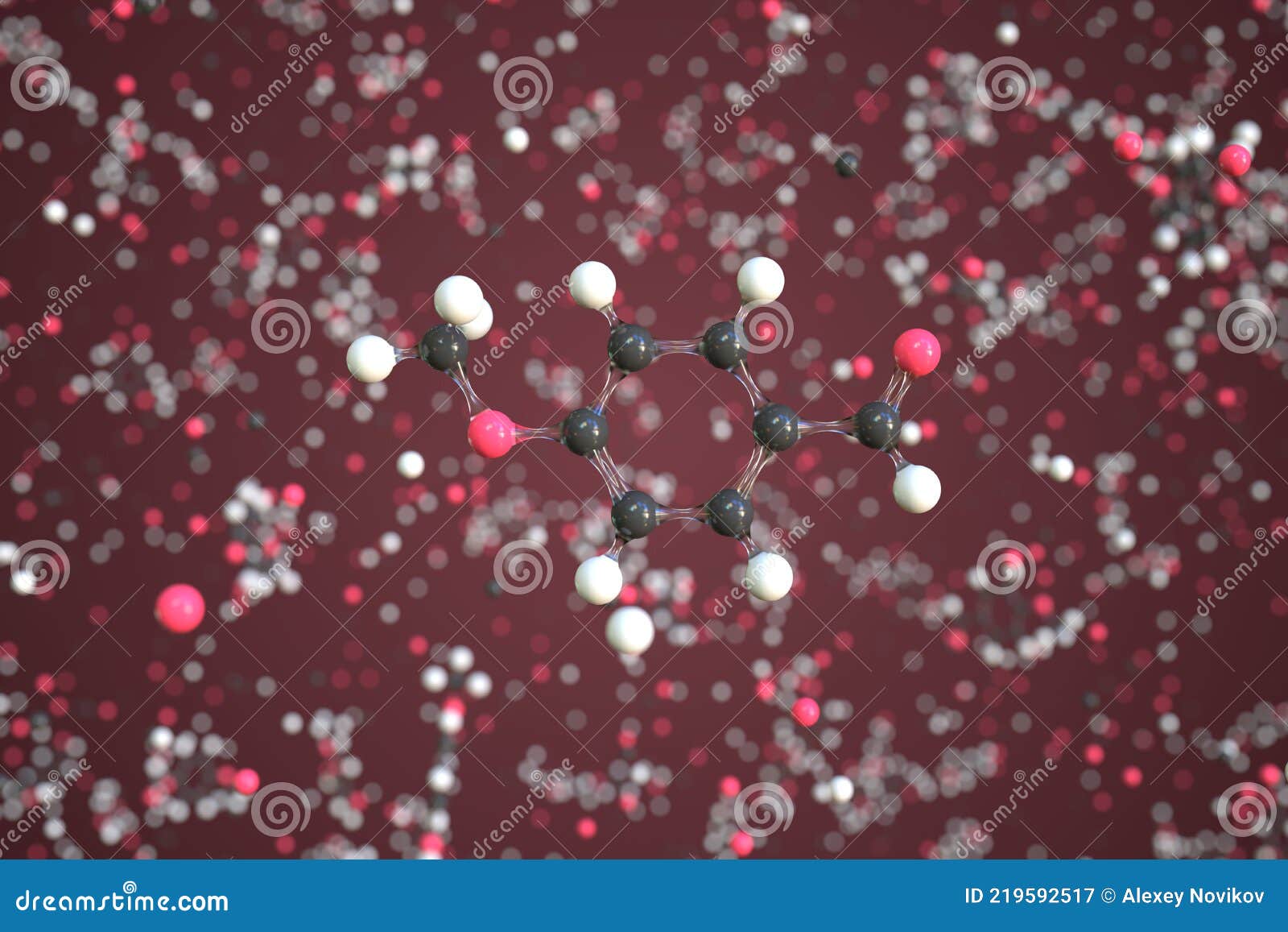 Anisaldehyde Molecule. Conceptual Molecular Model. Chemical 3d ...