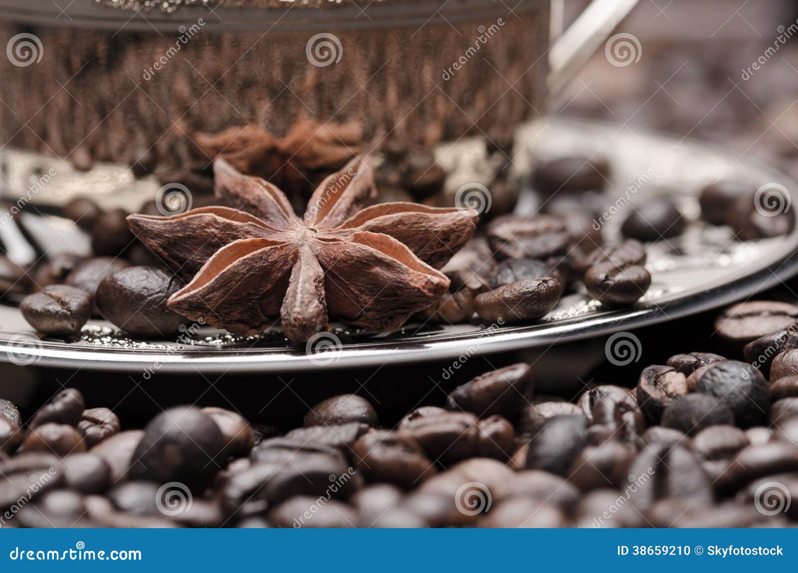 Anise and coffee beans stock photo. Image of cafe, white - 38659210