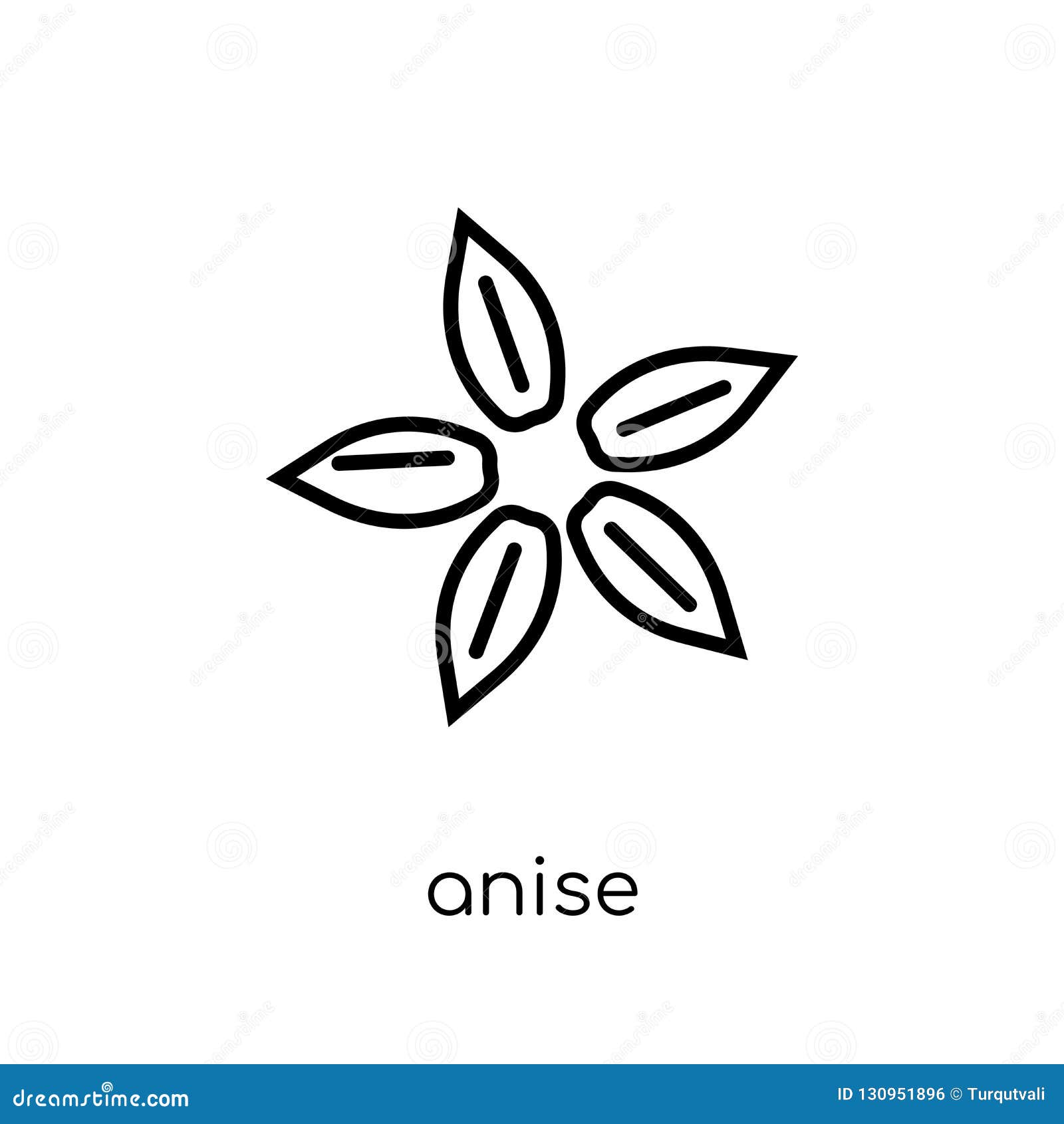 Anise Icon. Trendy Modern Flat Linear Vector Anise Icon on White Stock Vector - Illustration of ...
