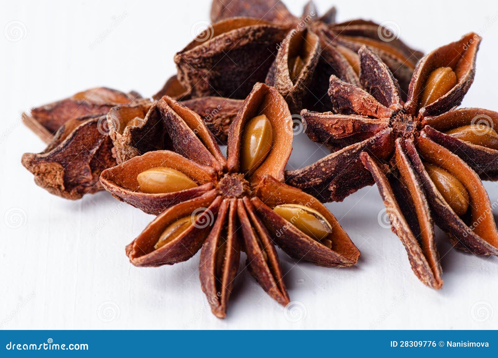 Anise Starts on White Table Background Stock Photo - Image of close ...