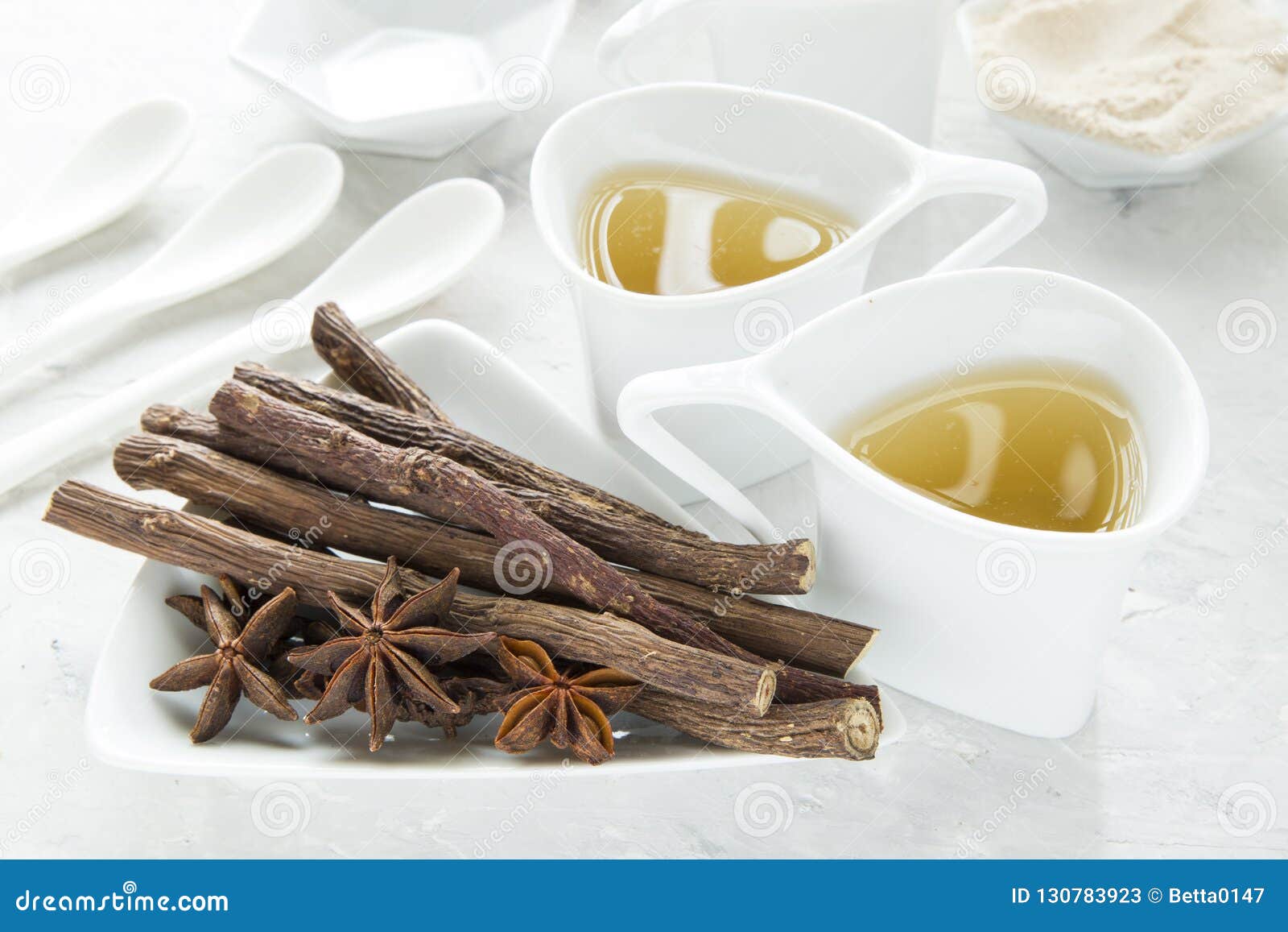 Anise Tea and Liquorice Roots on the Table Stock Image - Image of root ...