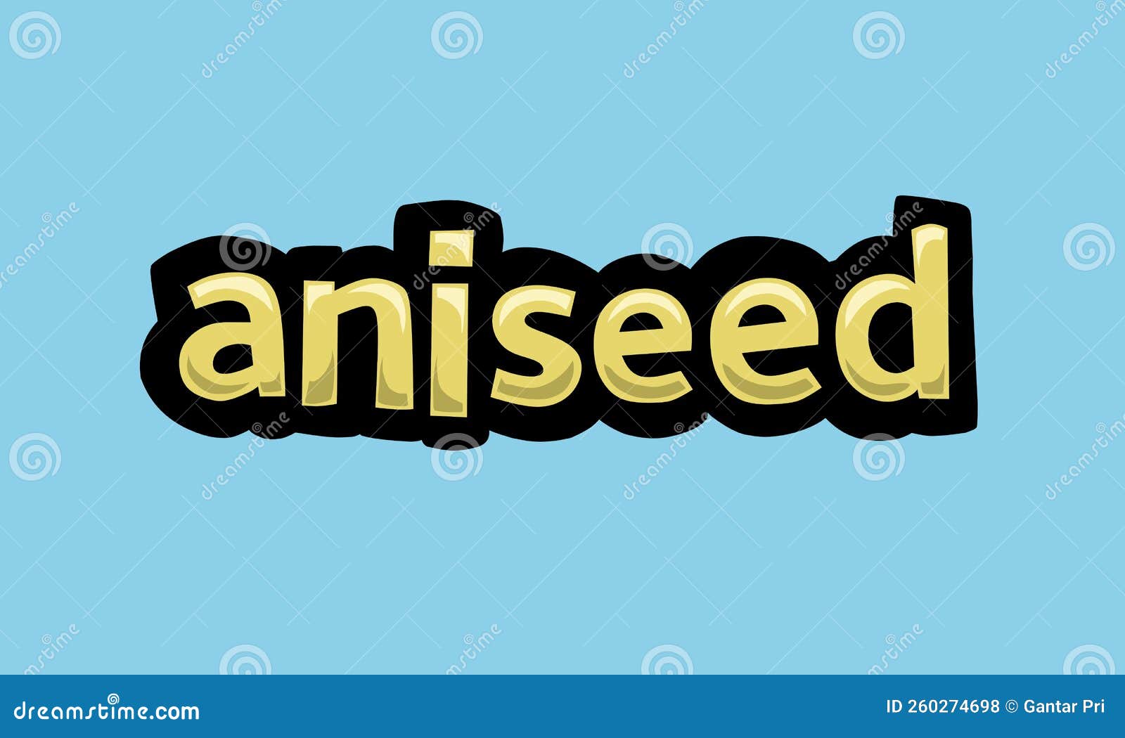ANISEED Writing Vector Design on a Blue Background Stock Vector ...