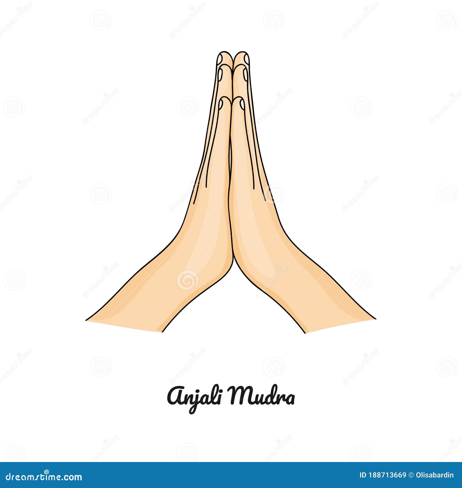 Anjali Mudra / Gesture of Reverence. Vector Stock Vector - Illustration ...