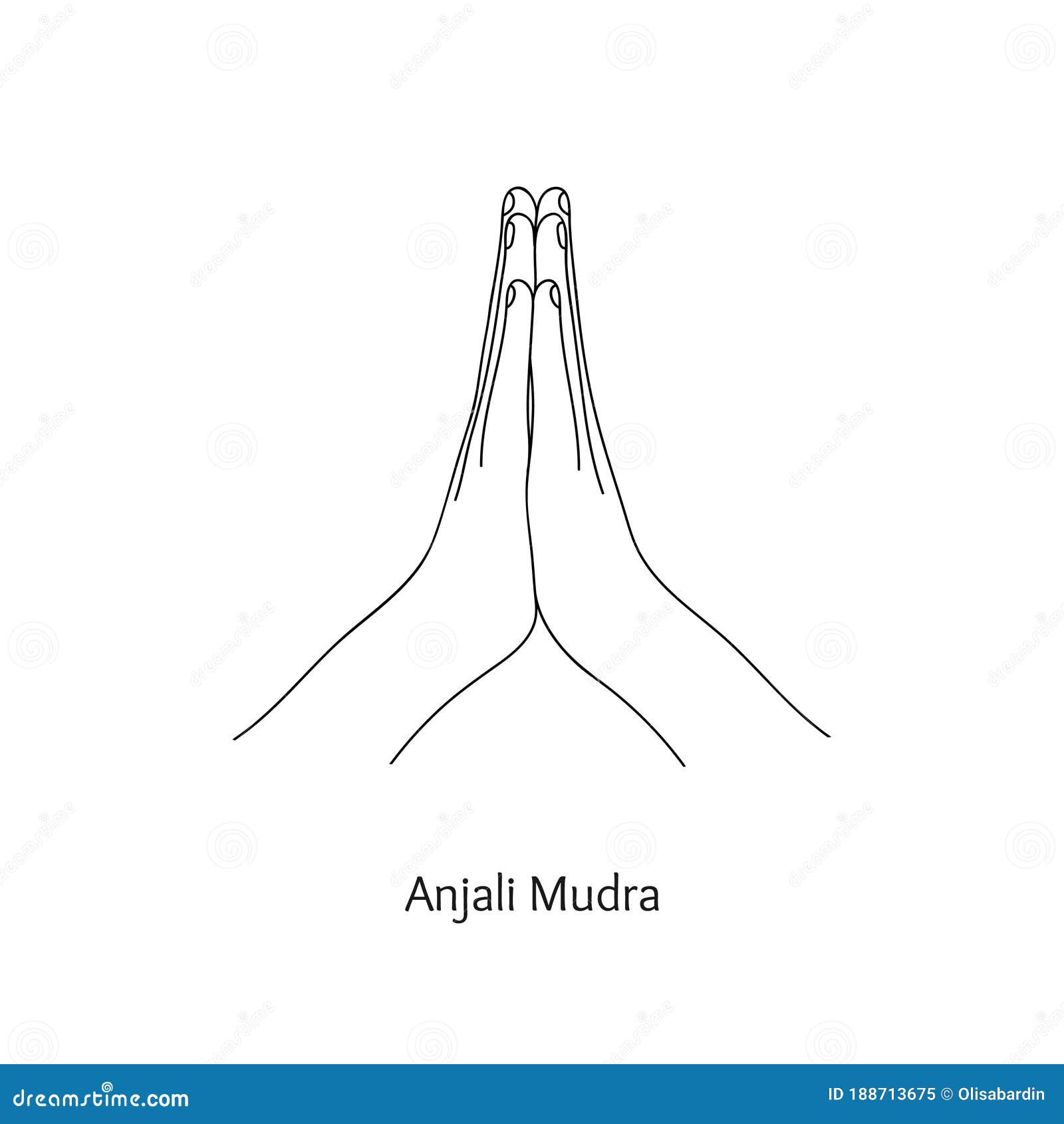 Anjali Mudra / Gesture of Reverence. Vector Stock Vector - Illustration ...