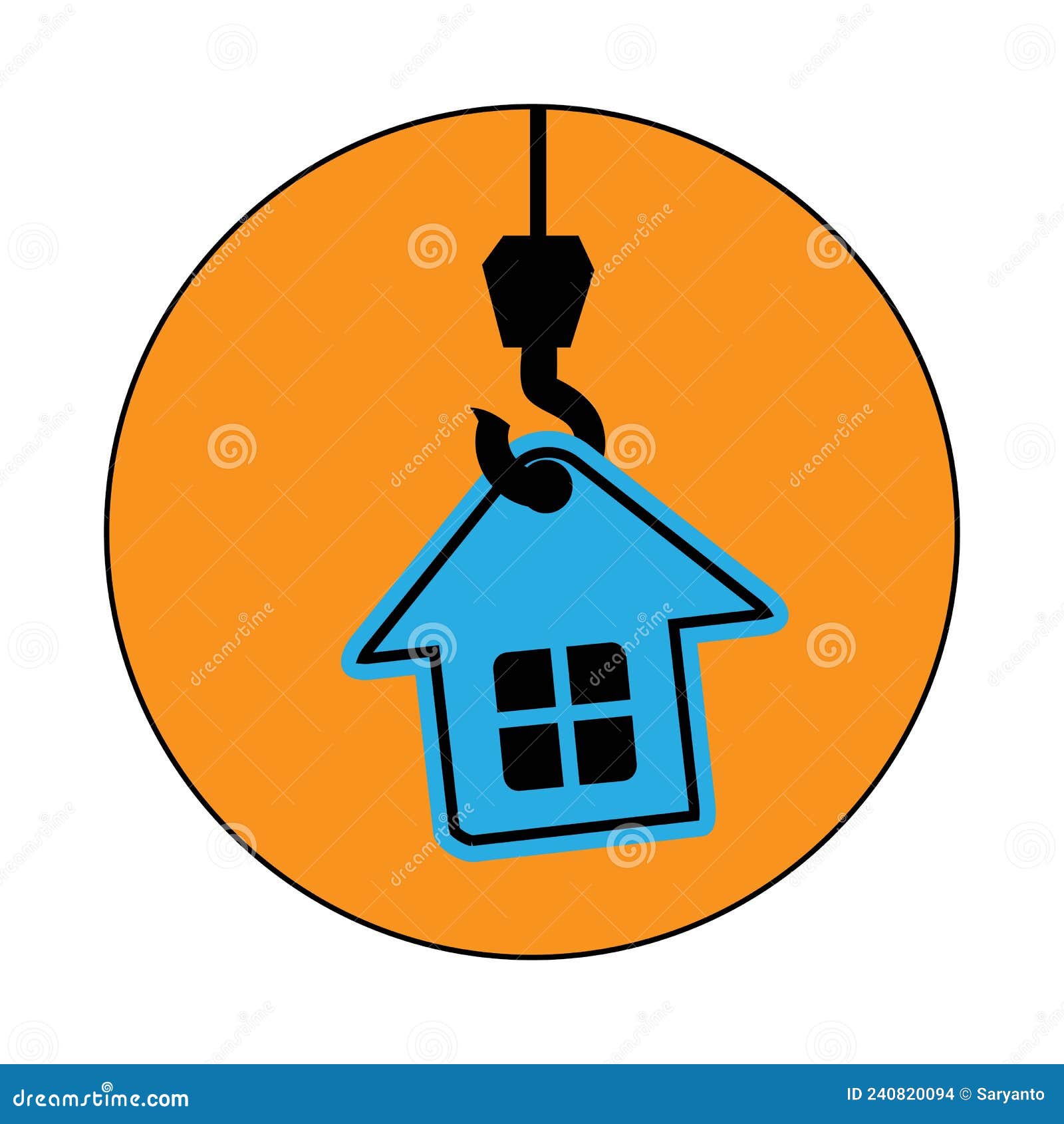 House and Hoist Sign. Services To Help Move House Stock Vector ...