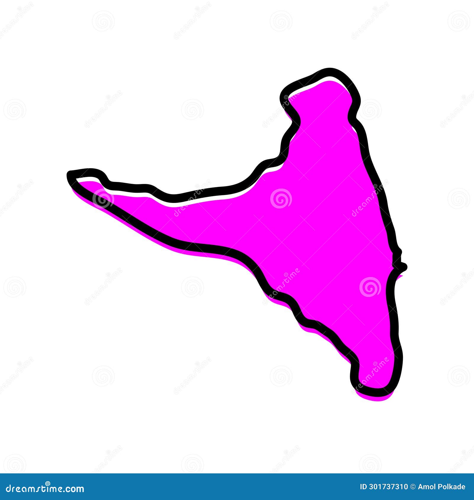 Anjouan Island Union Of The Comoros Map Vector Illustration, Scribble ...