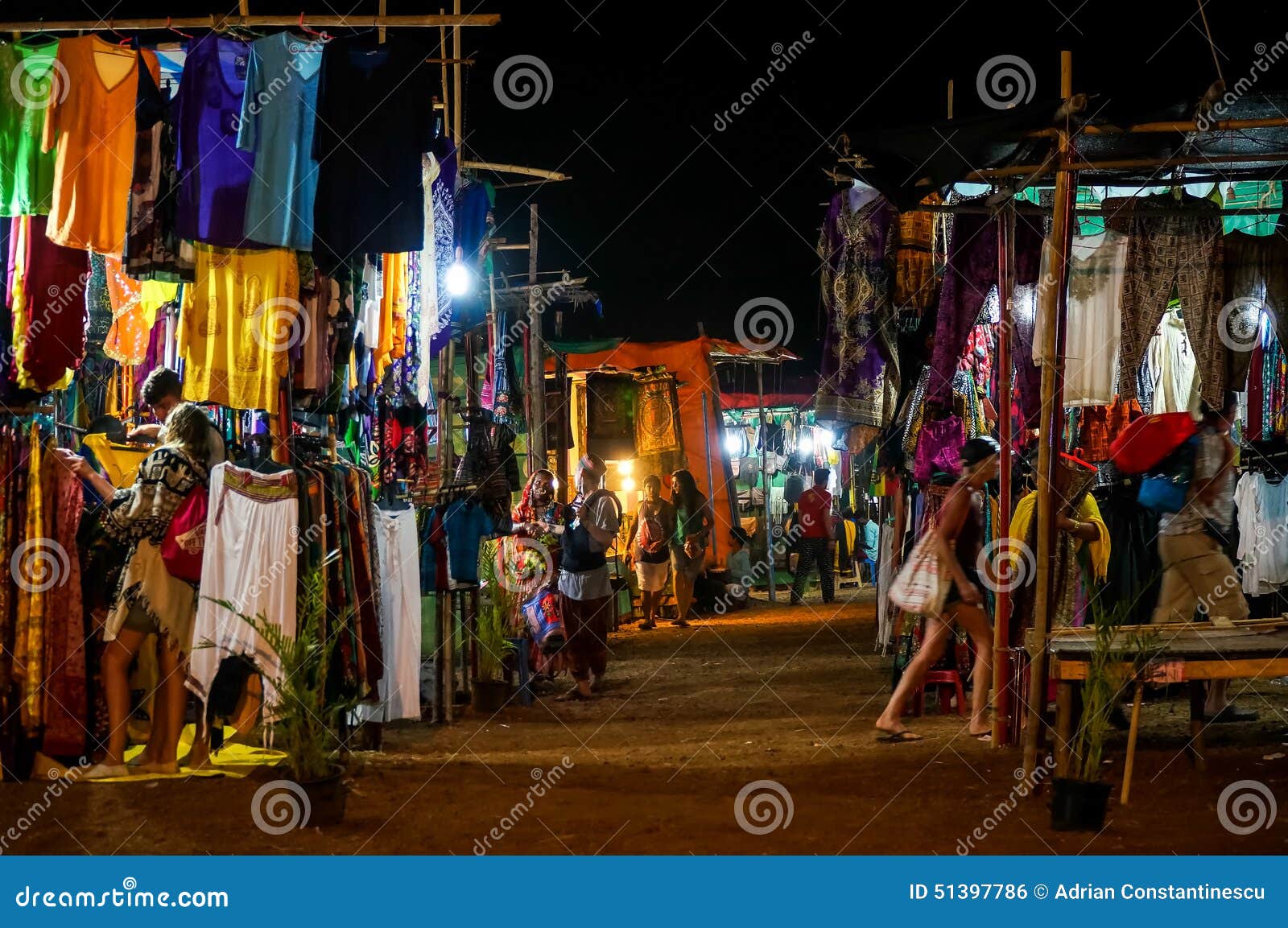 Anjuna night market editorial photo. Image of asia, traditional - 51397786