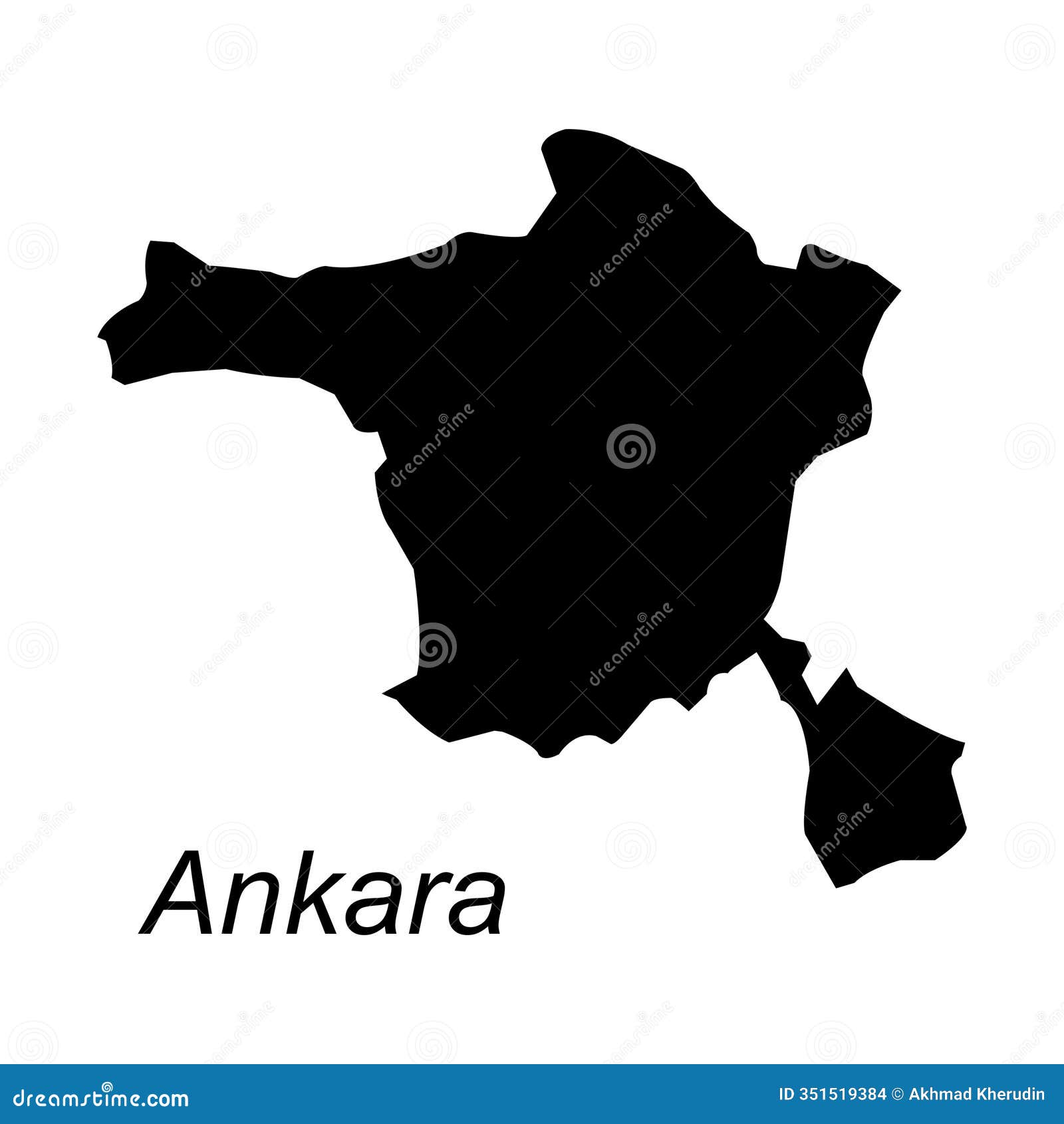Ankara City Republic Of Turkey, Anatolia Map Vector Illustration ...