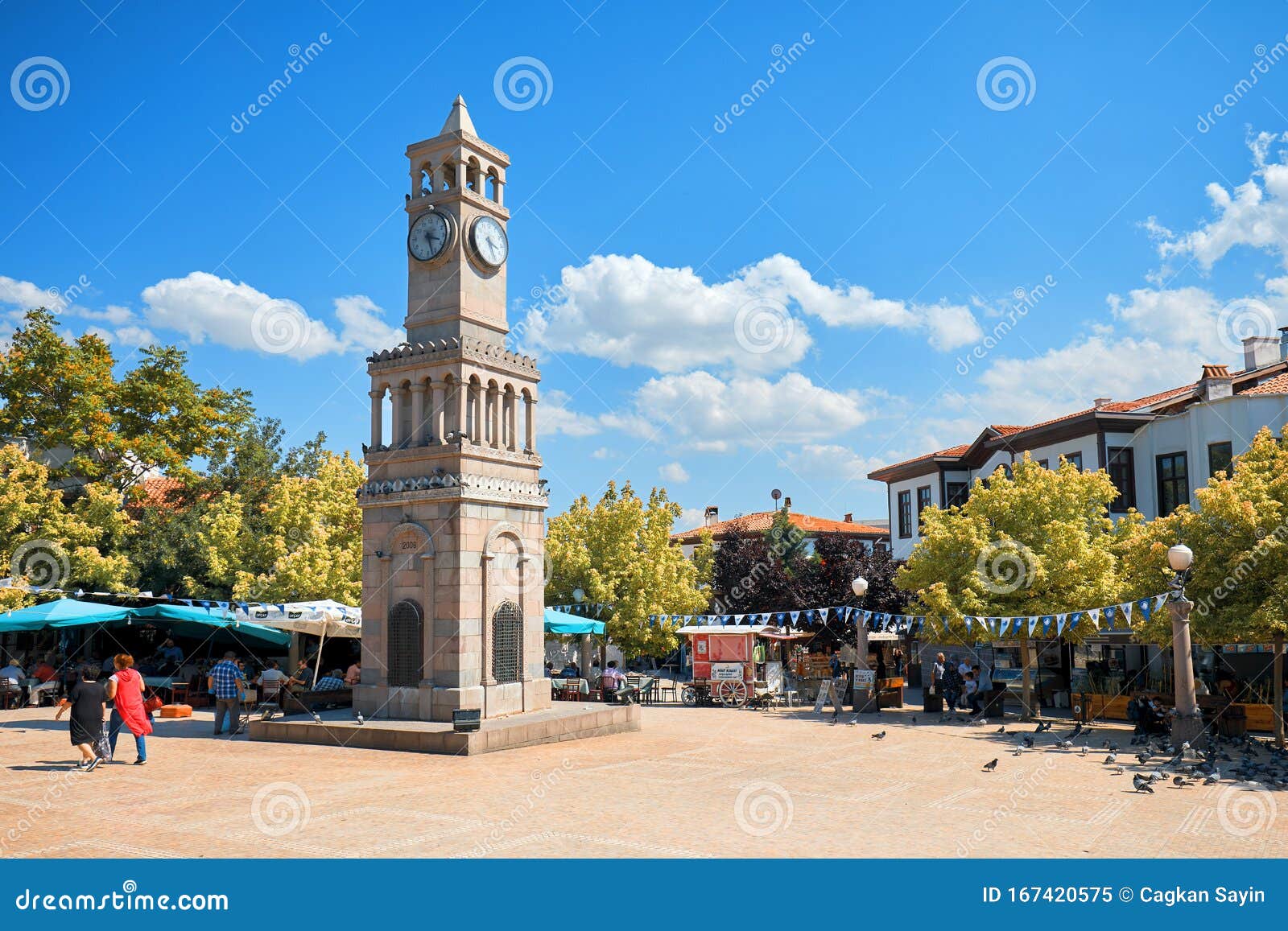 Ankara Hamamonu Square and Clock Tower in Altindag District, Ankara ...
