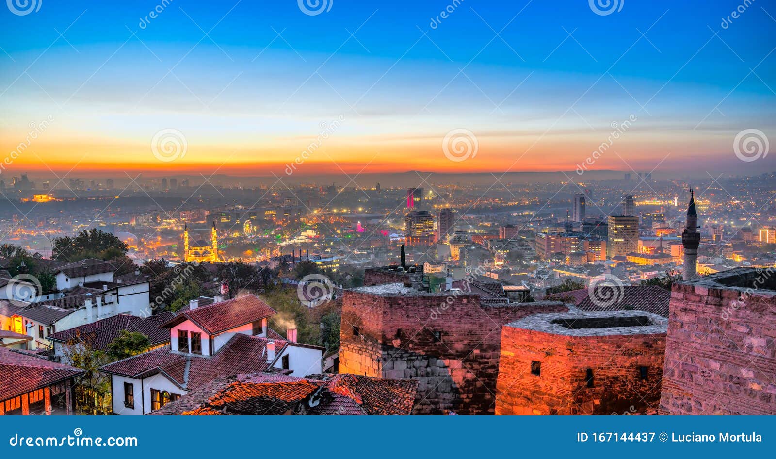 Ankara at sunset,Turkey stock image. Image of blue, landscape - 167144437