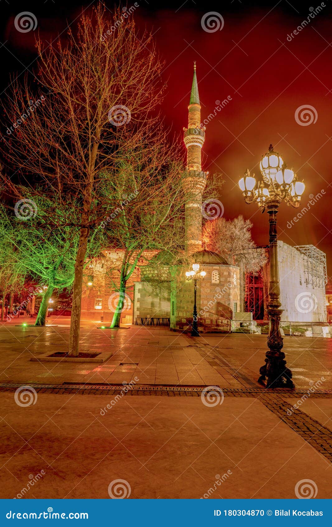Ankara/Turkey-March 02 2019: Haci Bayram Mosque in the Night Editorial ...