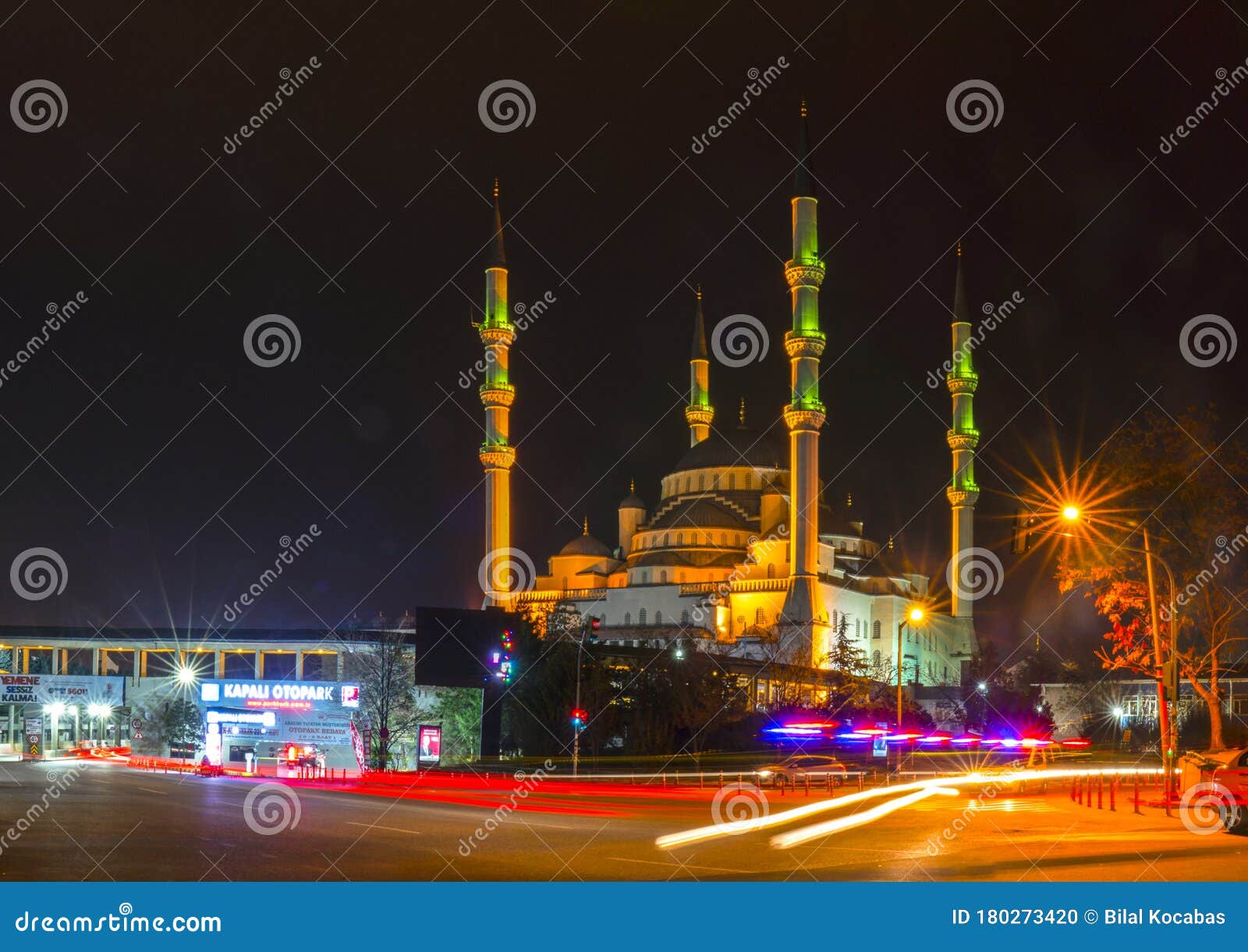 Ankara/Turkey-March 09 2019: Kocatepe Mosque in the Night Editorial ...