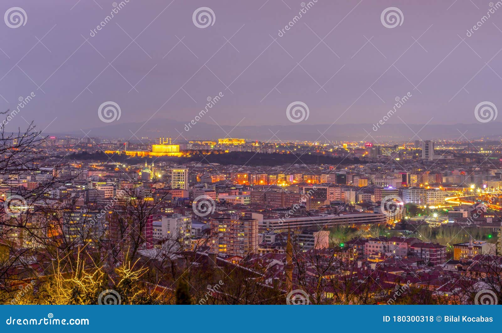Ankara/Turkey-March 02 2019: Panoramic Ankara View with Anitkabir ...