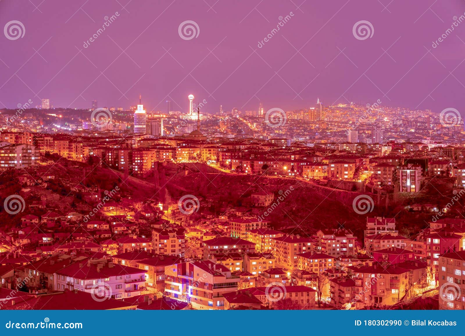 Ankara/Turkey-March 02 2019: Panoramic Ankara View with Atakule ...