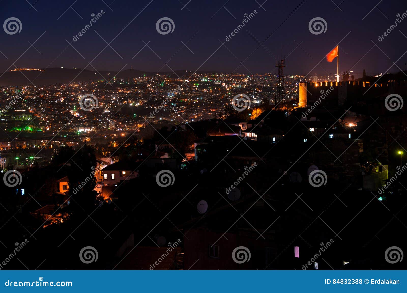 Ankara Turkey at night stock photo. Image of panorama - 84832388