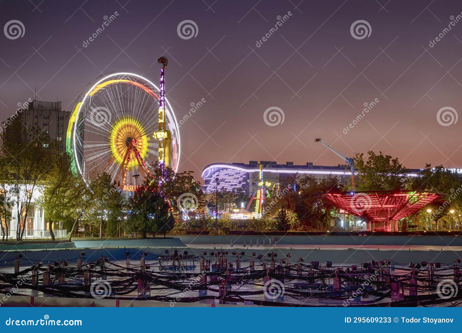 Ankara, Turkey - 16 October, 2019: Luna Park Night View from Genclik ...